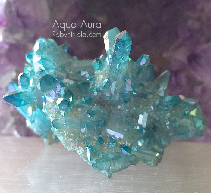 Beautiful Aqua Aura Crystals | Robyn Nola Gifts