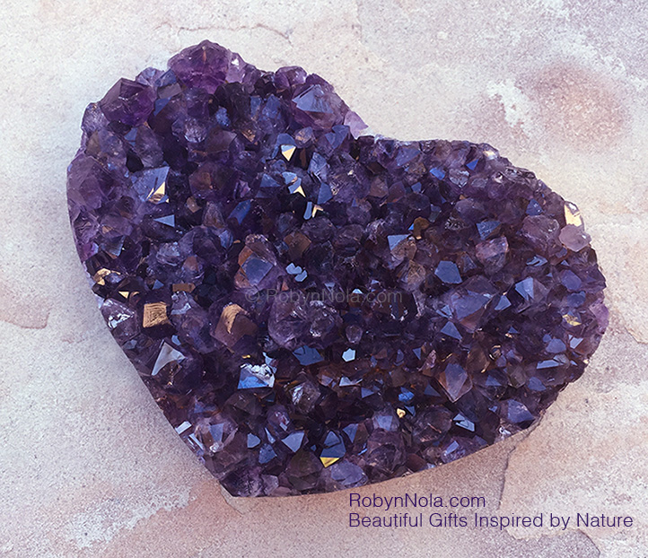 New! Large Amethyst Crystal Geode Heart | Robyn Nola Gifts