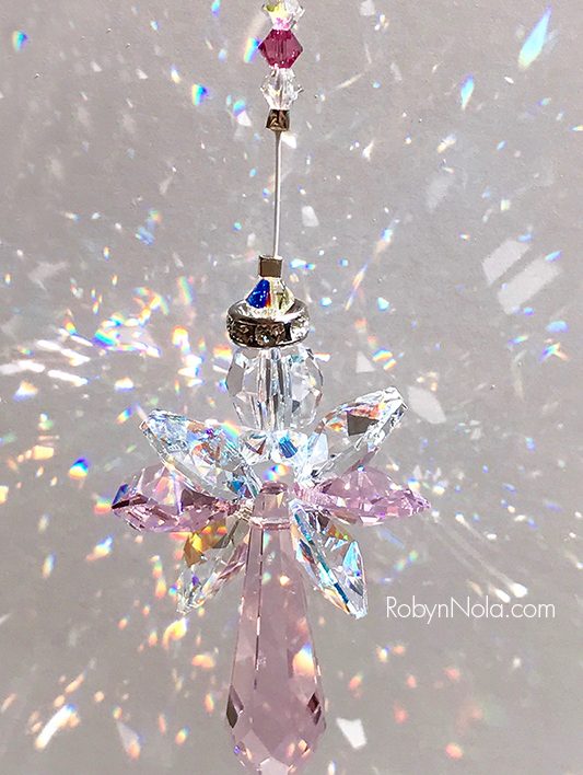 New! “Angel of Love” Pink Swarovski Crystal Angel Sun Catcher | Robyn ...